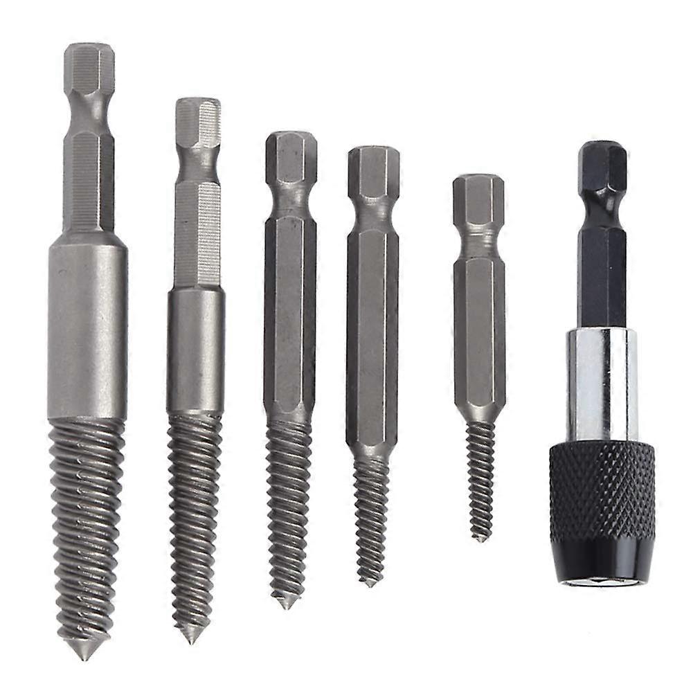6 Pcs Screw Extractor Set, Headless Screw Remover Broken Bolt Extractor ...