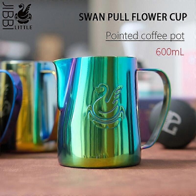 Milk Steaming Frothing Pitcher Stainless Steel Non-Stick Milk Jug Pull ...