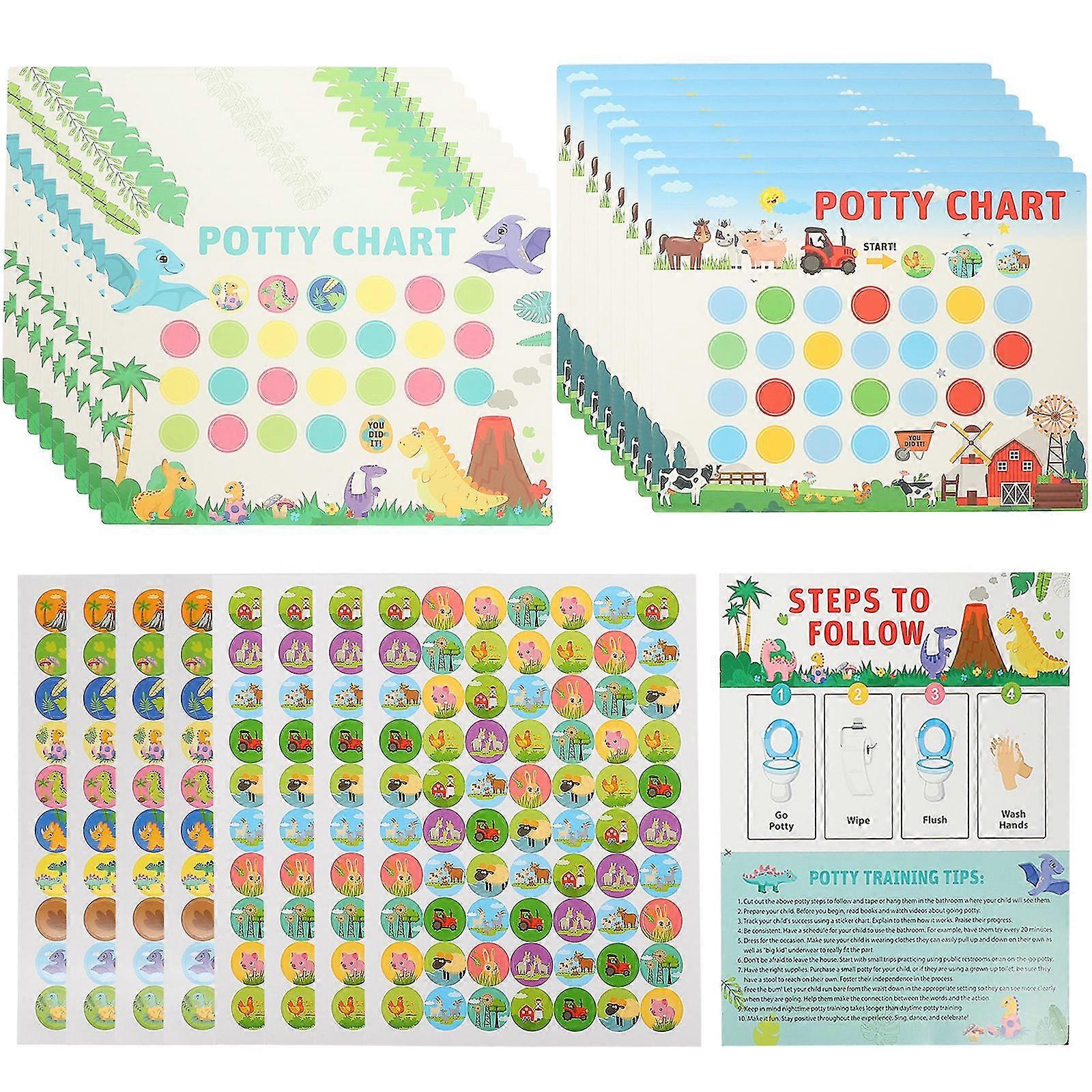1 Set Potty Training Chart Kids Potty Training Sticker Chart Girl Potty ...