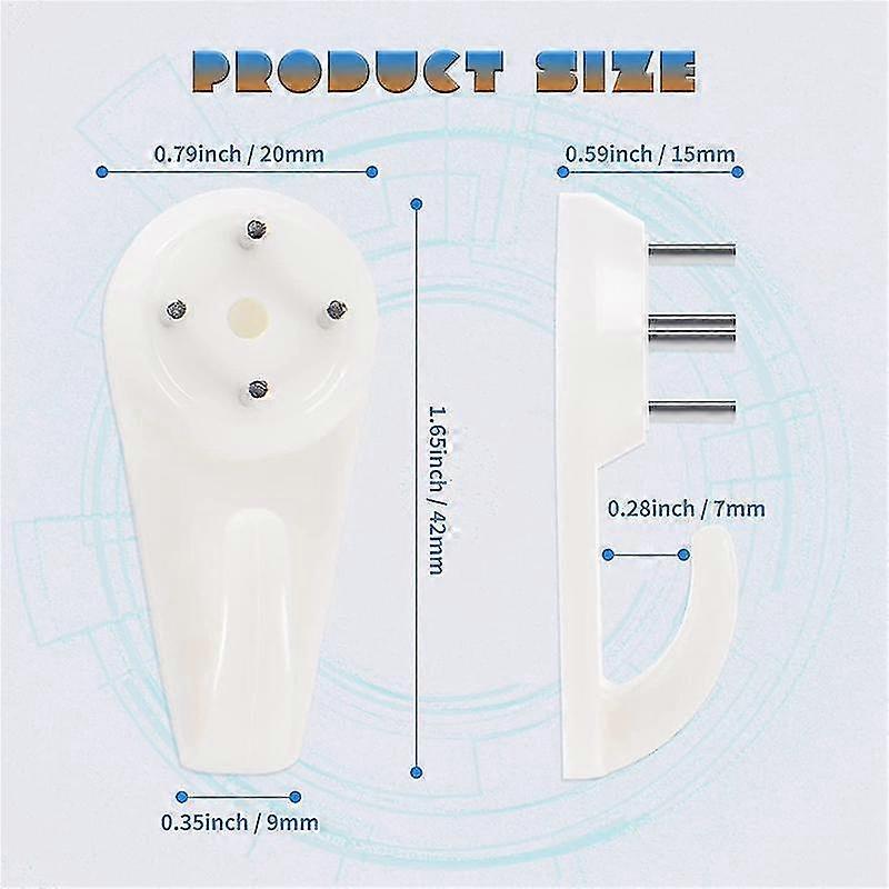 40 Picture Hangers, Concrete/Plaster/Hard Wall Hooks, for Hanging ...