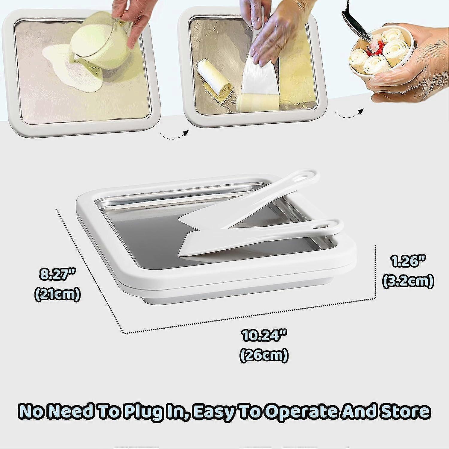 Ice Plate for Making Ice Cream, Rolled Ice Cream Maker,Ice Rolls Plate ...