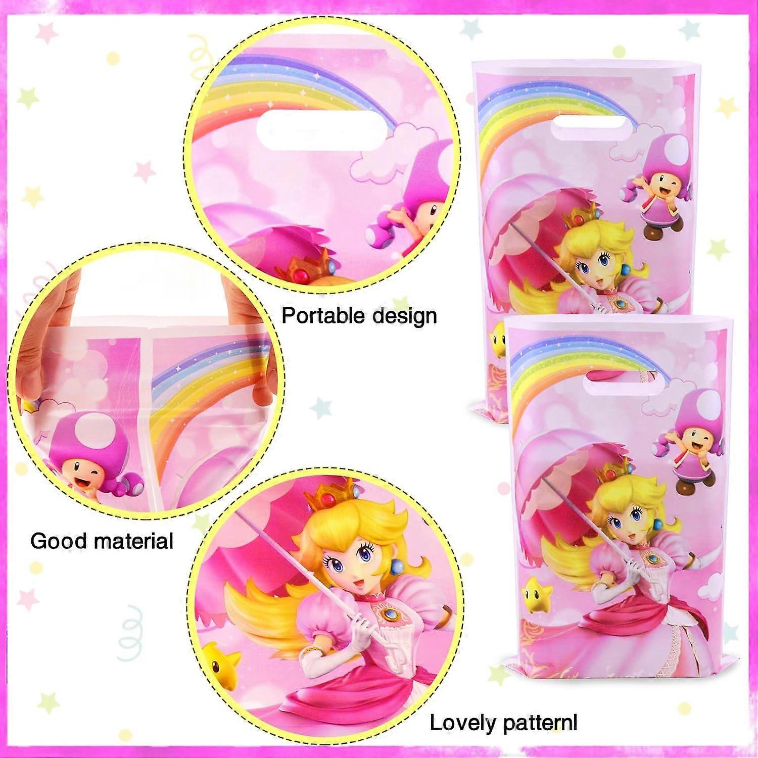 50 Pcs Party Favor Bags, Princess Peach Party Favor for Kids Goodie ...