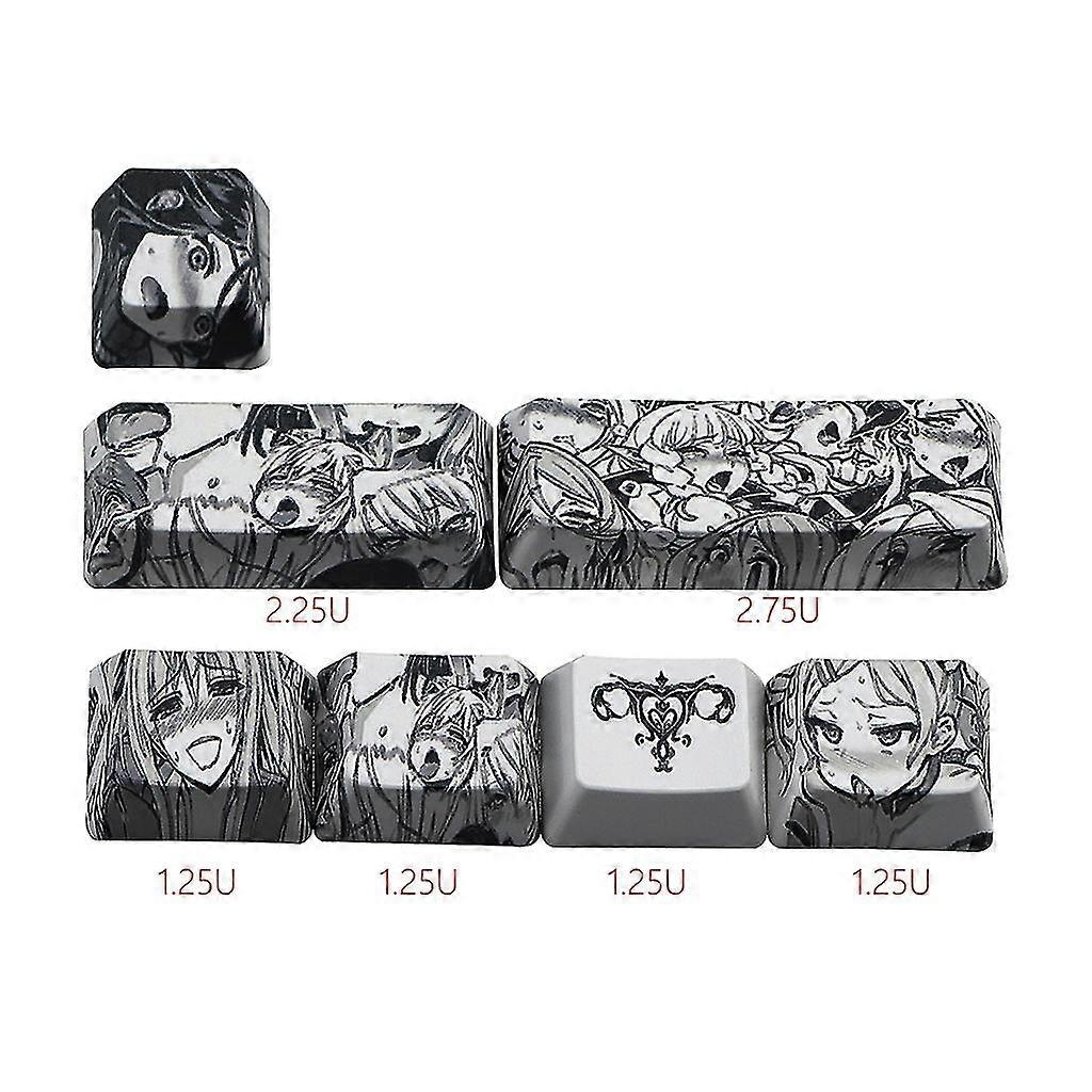 Pbt 71 Key Ahegao Keycap Dye Sublimation Oem Profile Japanese Anime ...