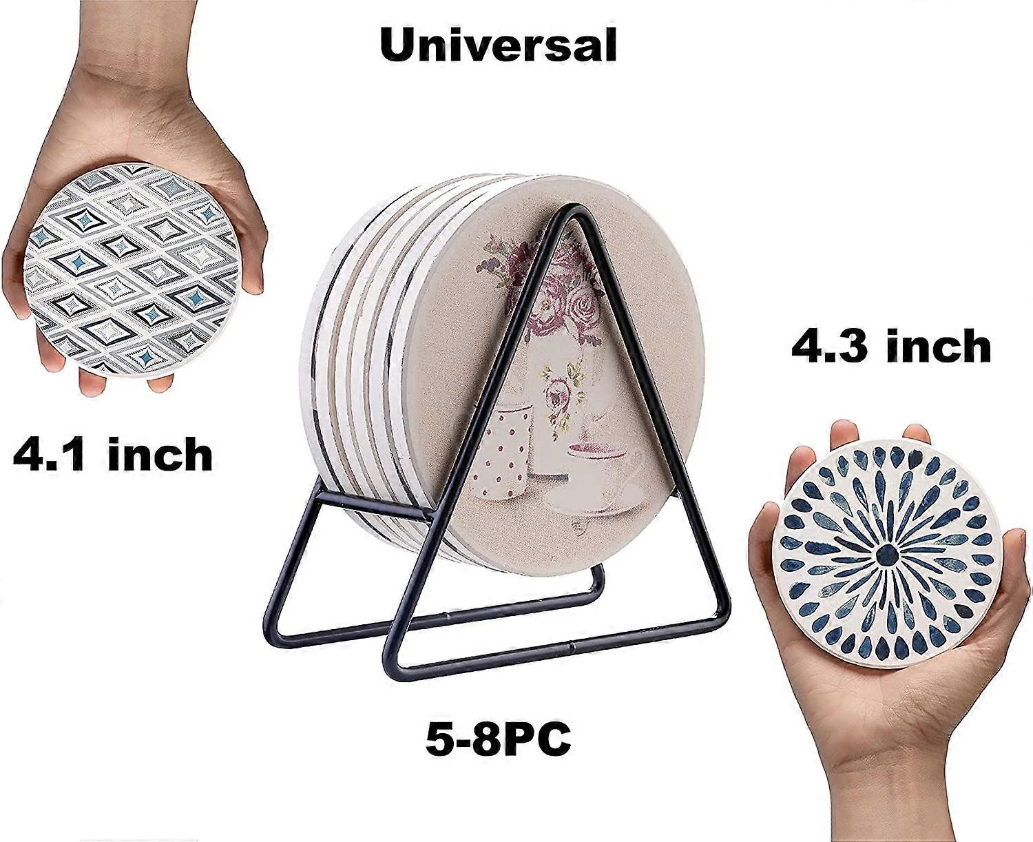 2PC Triangle Coaster Holder Black Iron Metal Holder Storage Caddy for ...