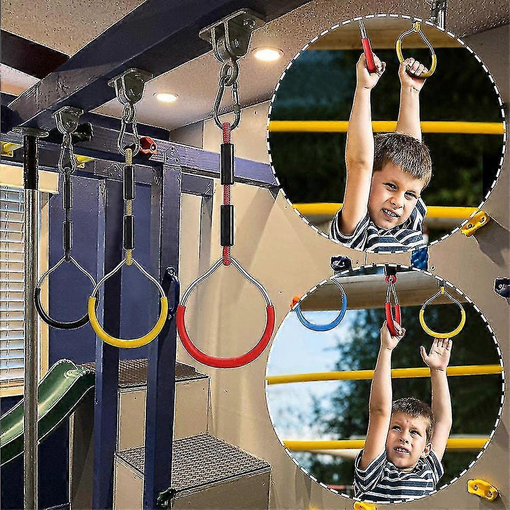 Swing Gymnastic Rings,4pcs Play Sets & Playground Equipment ,black ...