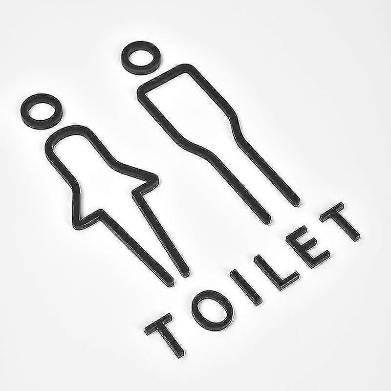 Man Woman Acrylic Wall Sign Plate Toilet Doorplate Wash Room Label Wc ...
