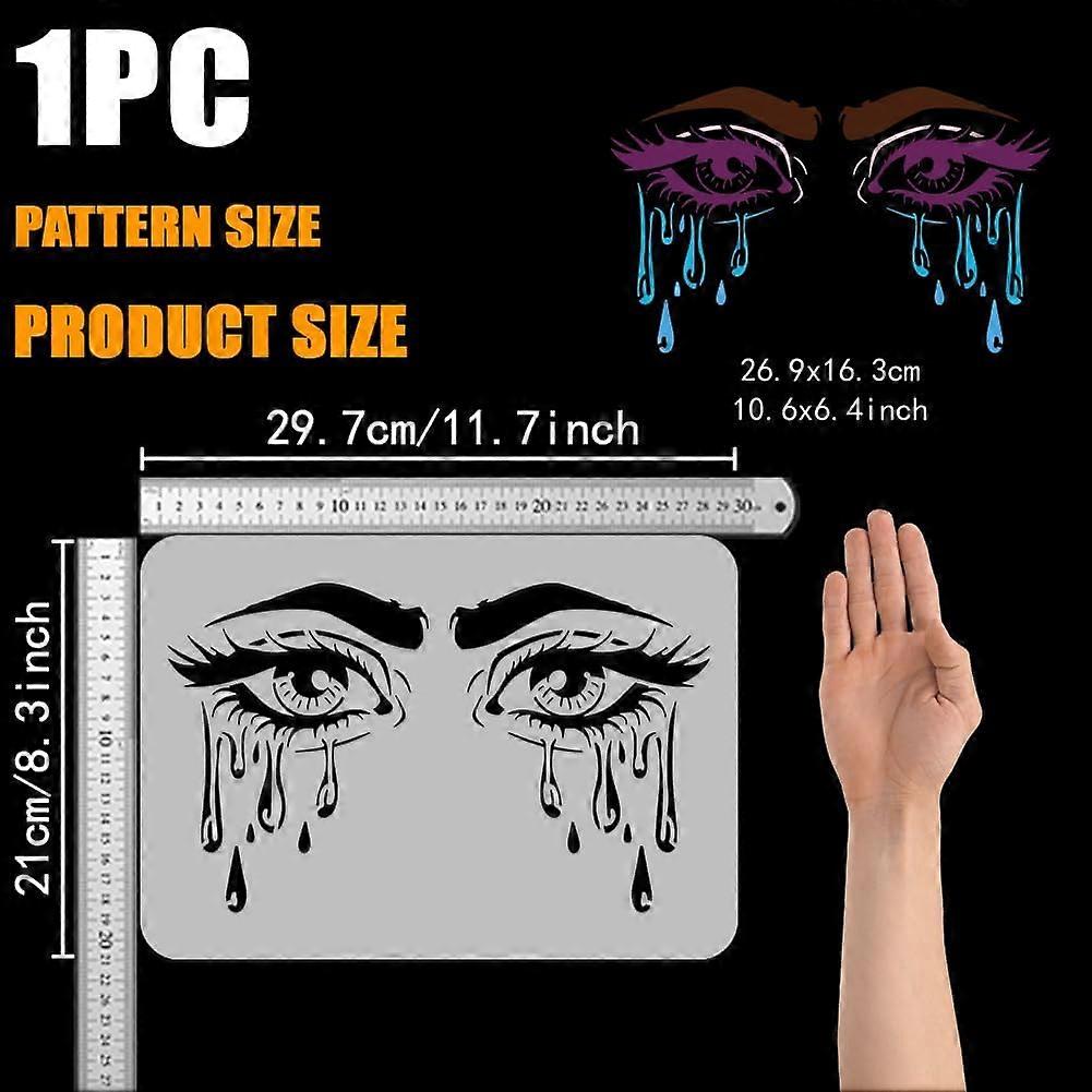 Weeping Eyes Painting Stencil 8.3x11.7inch Tearful Eyes Stencil ...