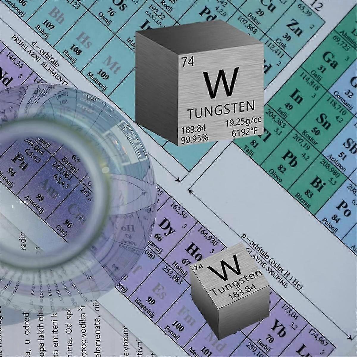 2Pieces Tungsten-Cube,Pure Metal High Density Elements-Cube,Metal Density-Cubes for Elements ...