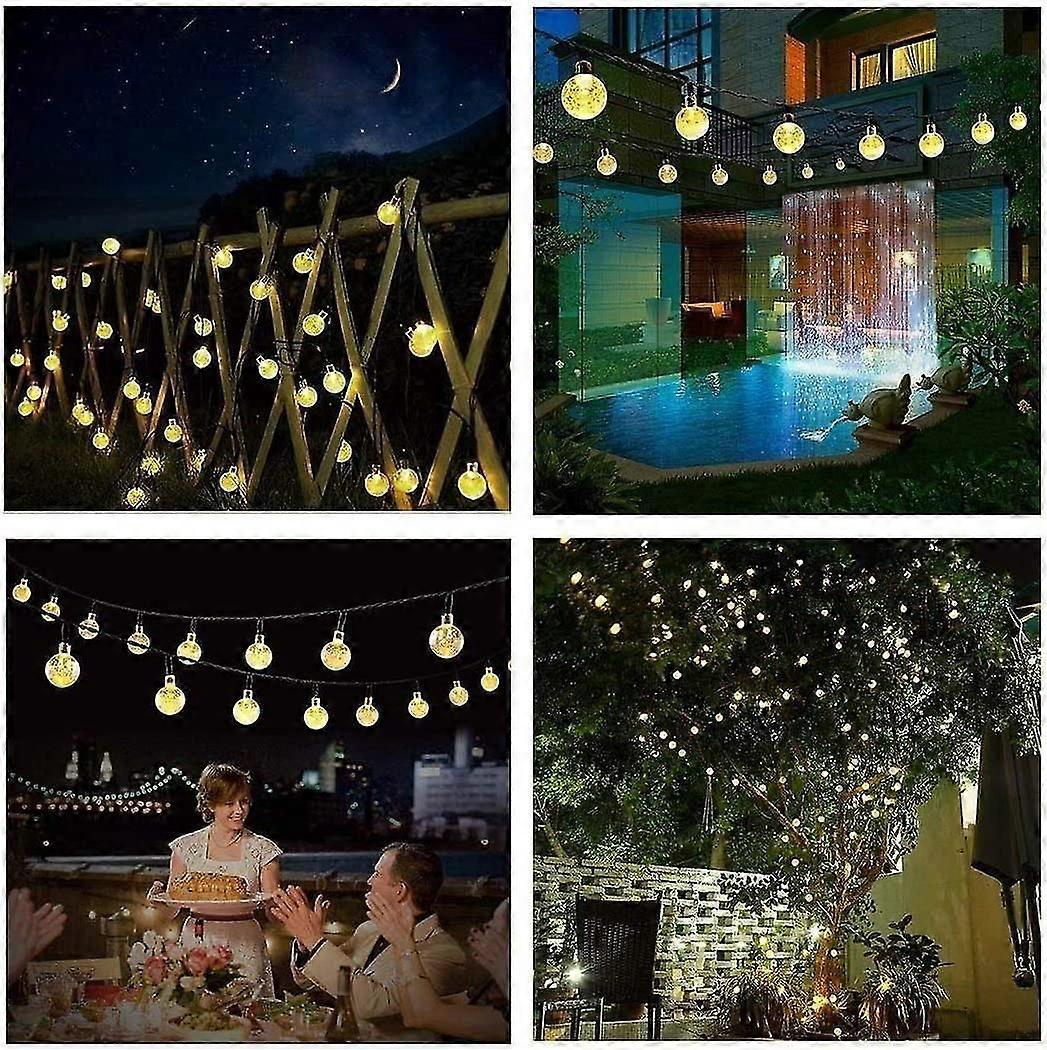 Garden Solar Lights, 50 Led 24 Feet 8 Patterns Waterproof String Lights ...