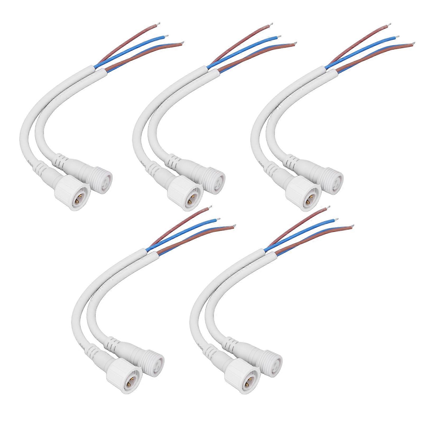 5 Sets 2 Pin Electrical Connector Waterproof Male and Female Plug Quick ...
