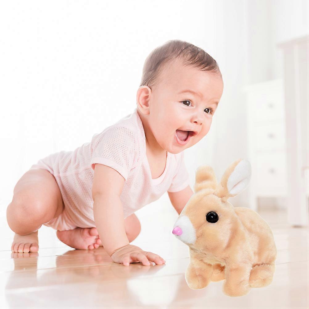 Electric Rabbit Plush Toy Battery Operated Stuffed Bunny Jumping Wiggle ...