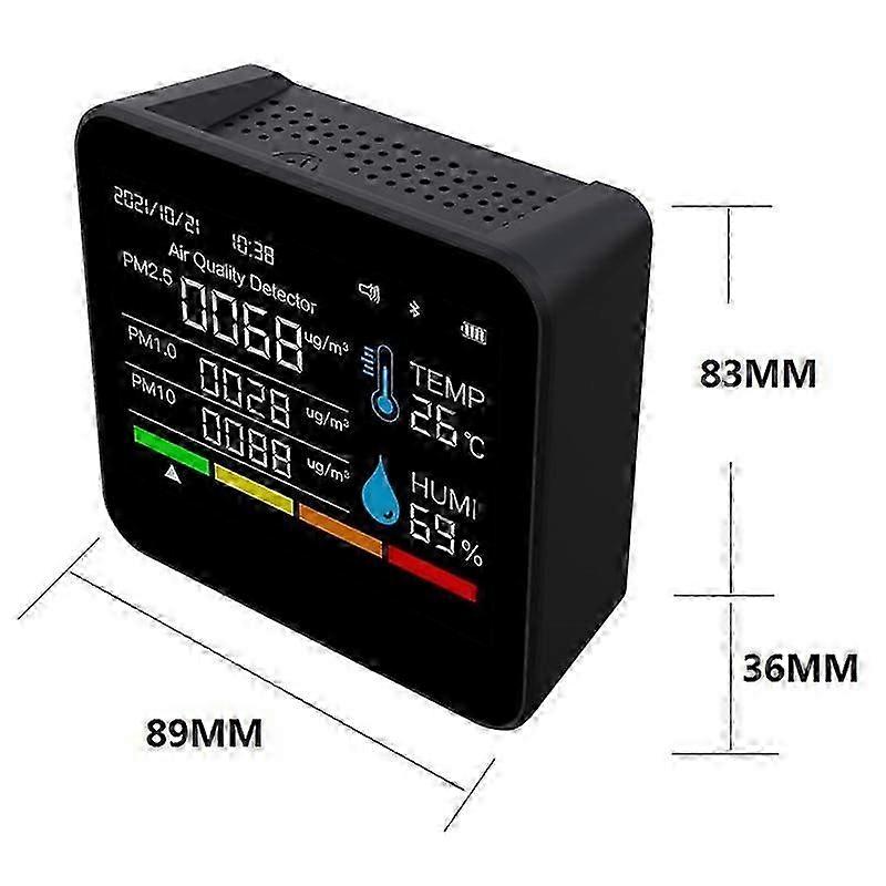 9-in-1 Air Quality Monitor CO2 Meter APP BT Carbon Dioxide Detector PM2 ...