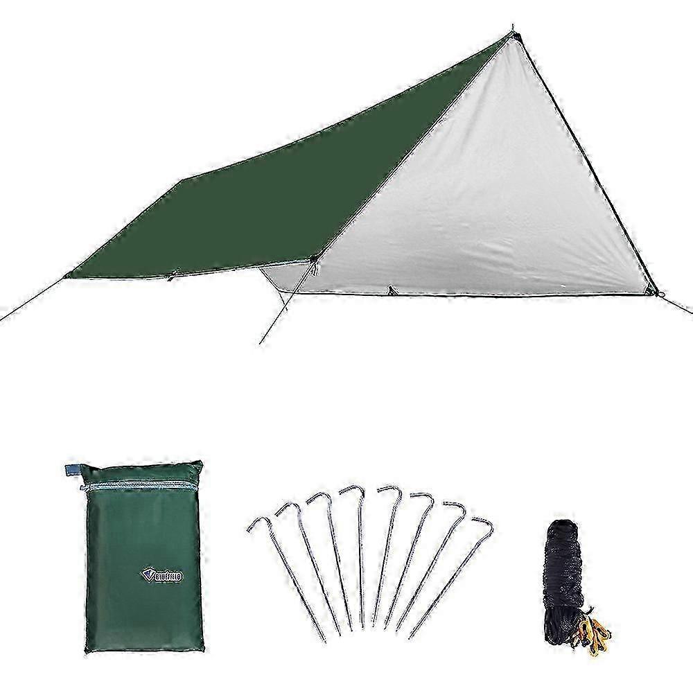 Awning Waterproof Tarp Tent Shade With Pole Folding Camping Canopy ...