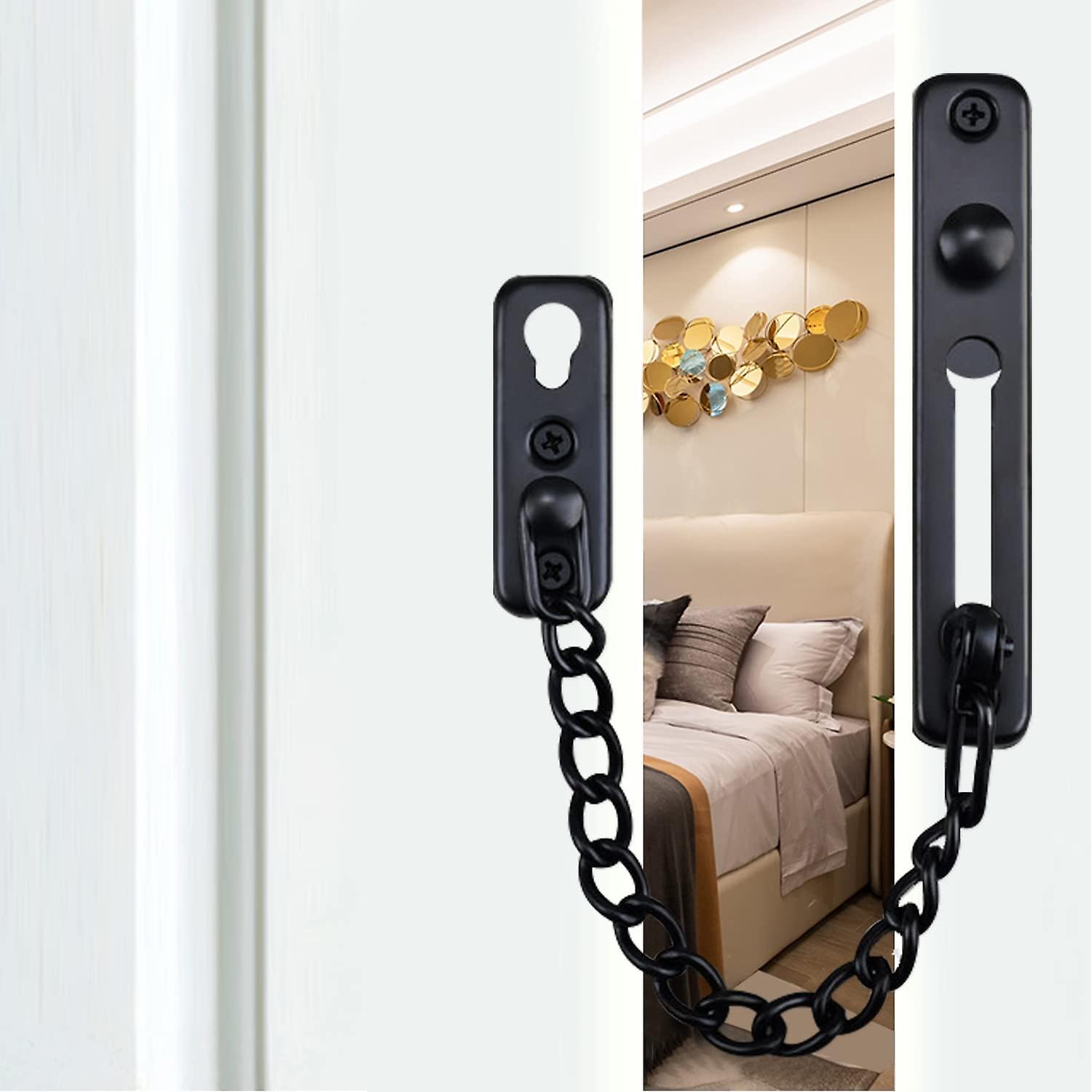 Black Door Chain Door Security Chain Chain Lock Stainless Steel Door ...
