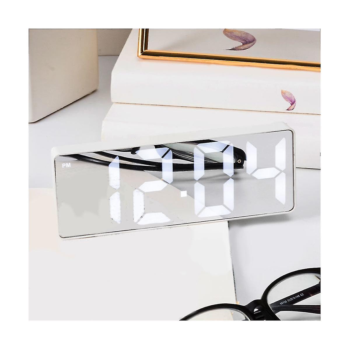 Electronic Alarm Clock Mirror Clock Bedroom Digital Alarm Clock Mirror ...