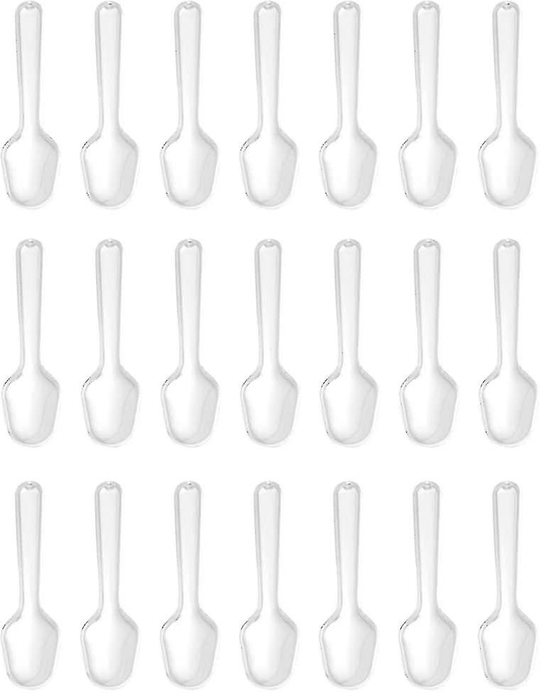 500pcs Disposable Plastic Spoons Clear Ice Cream Spoons Mini Spoons For ...