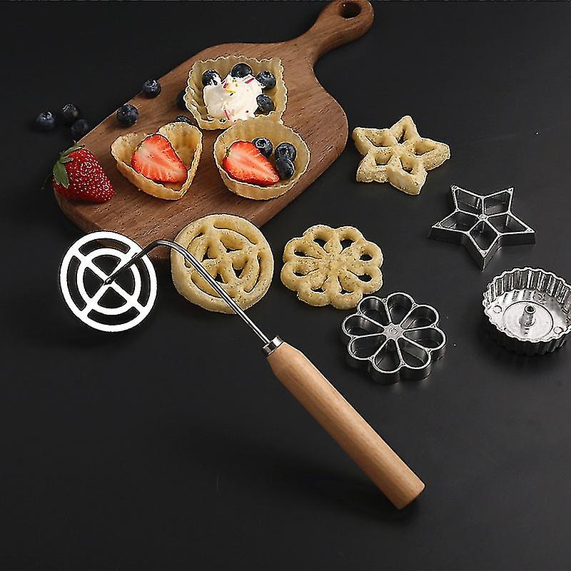 Rosette Iron Rosette Waffle Molds Creative Cake Printing Cookie Pastry ...