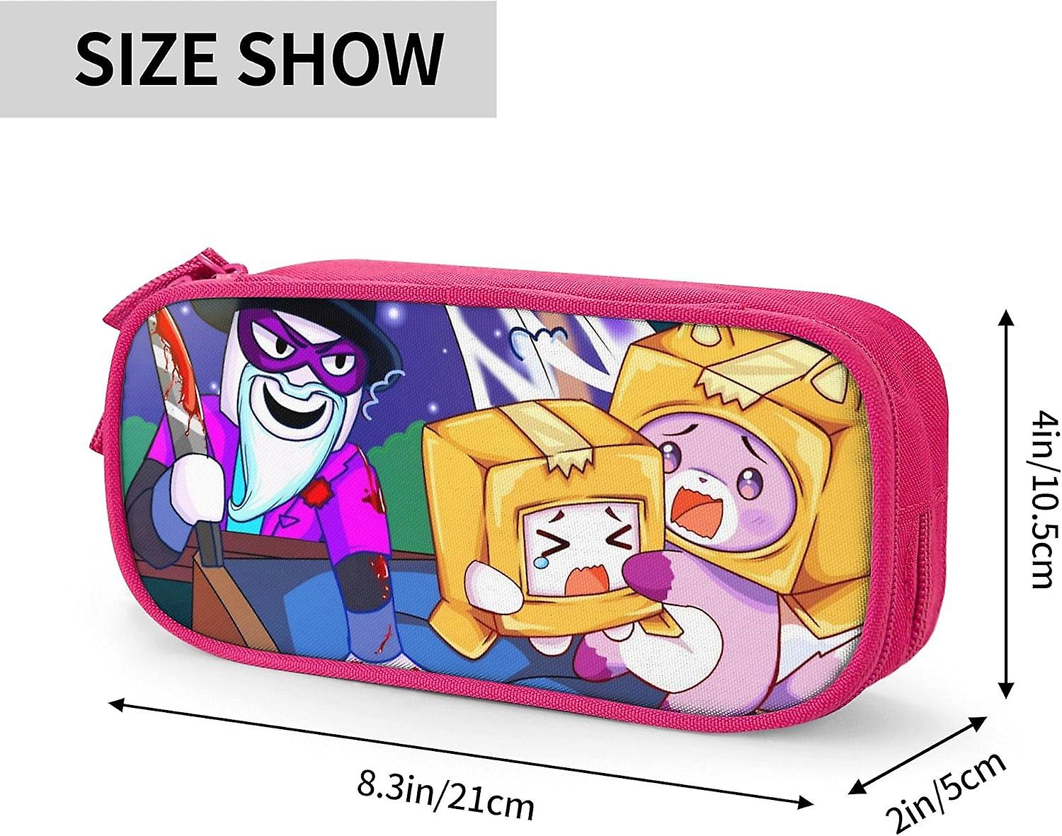 Foxy Boxy Pencil Case, Big Capacity Pen Bag With Double Zipper Blue ...