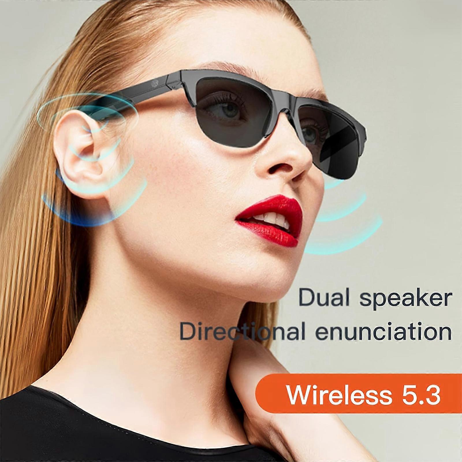 Smart Glasses, Touch & Voice Assistant Blue Light Filtering & Polarized ...