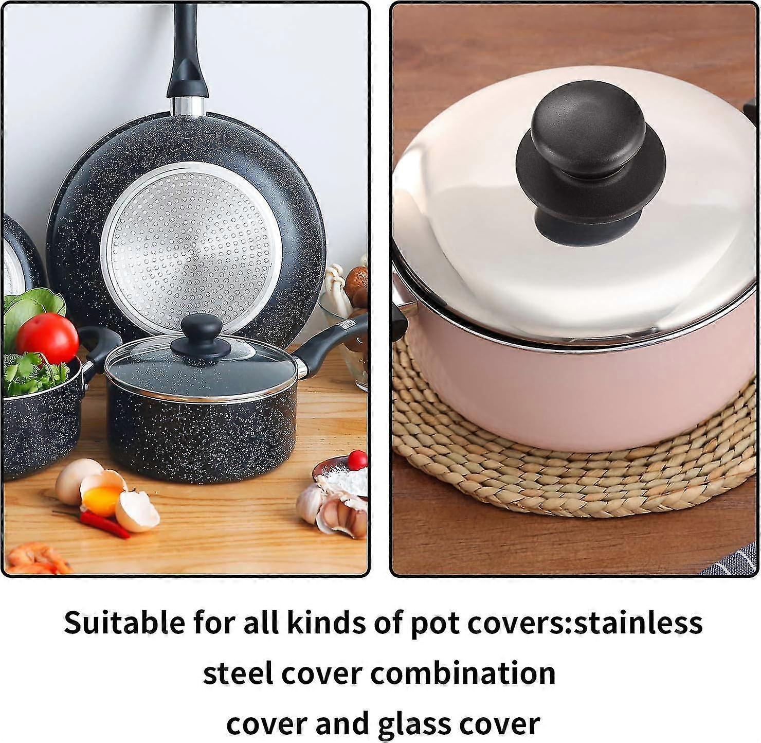 Black Pack Of 4 Saucepan Lid Knobs, Pot Lid Knobs, Kitchen Utensil ...