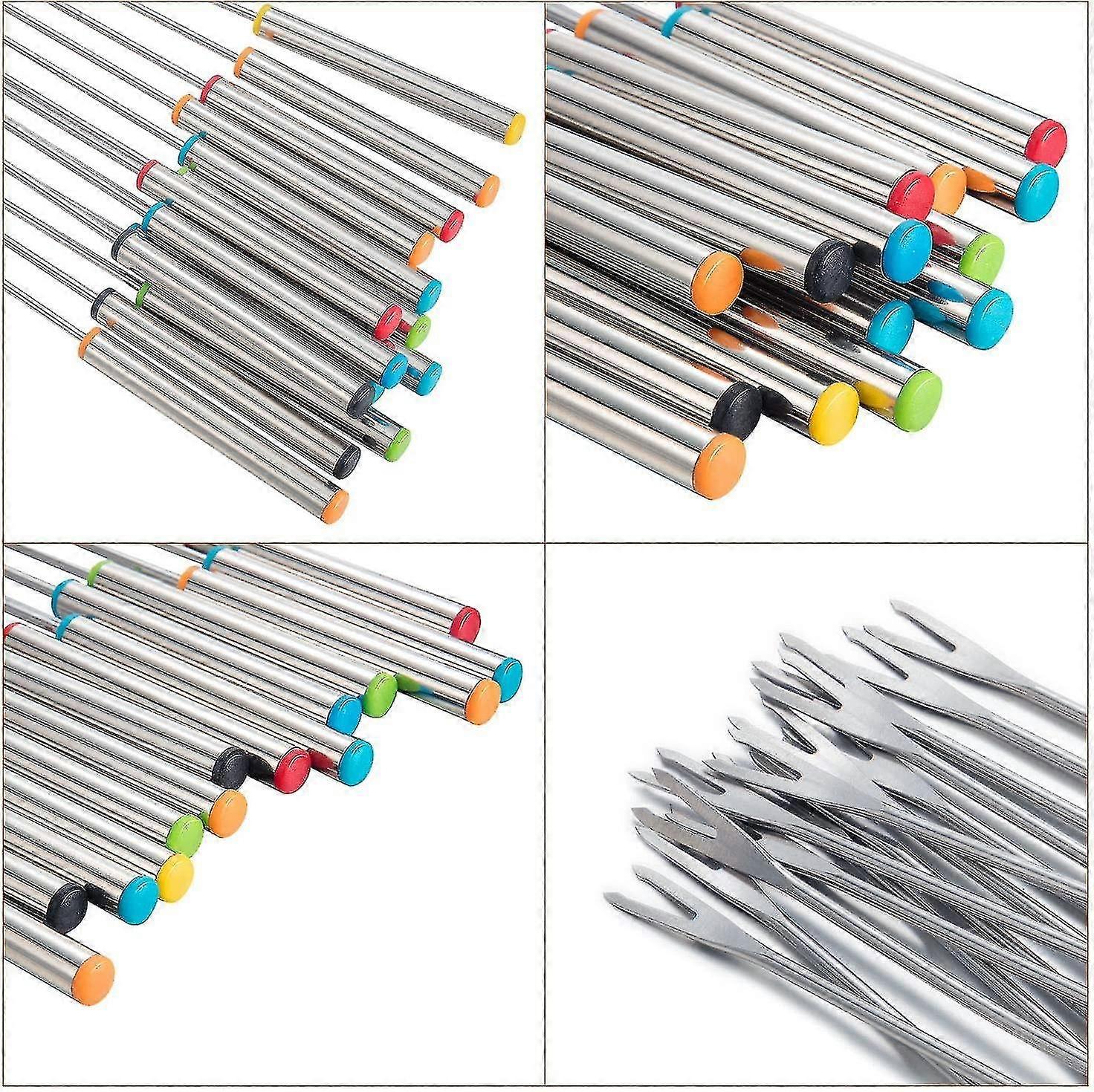 Stainless Steel Fondue Forks With Heat Resistant Handle For Cheese ...