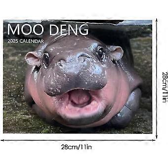 Moo Deng Calendar, 2025 Calendar, Funny Moo Deng Hippo Calendar, Baby ...