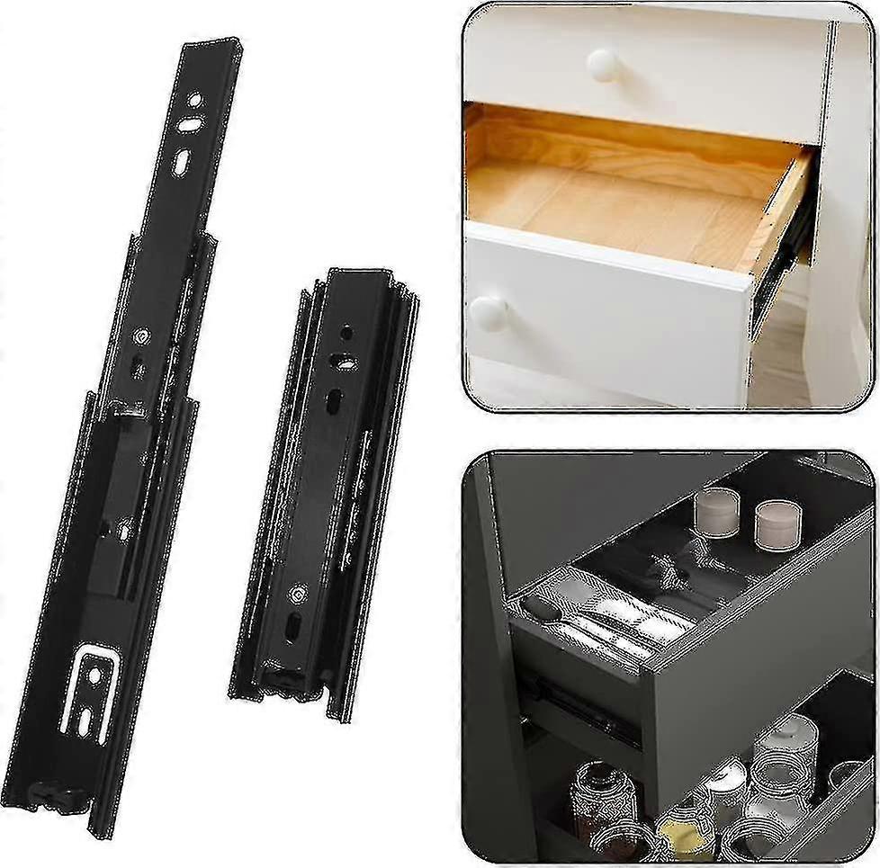 2 Pcs Drawer Slides, 150mm Drawer Slides, 3 Fold Telescopic Slide, Full ...