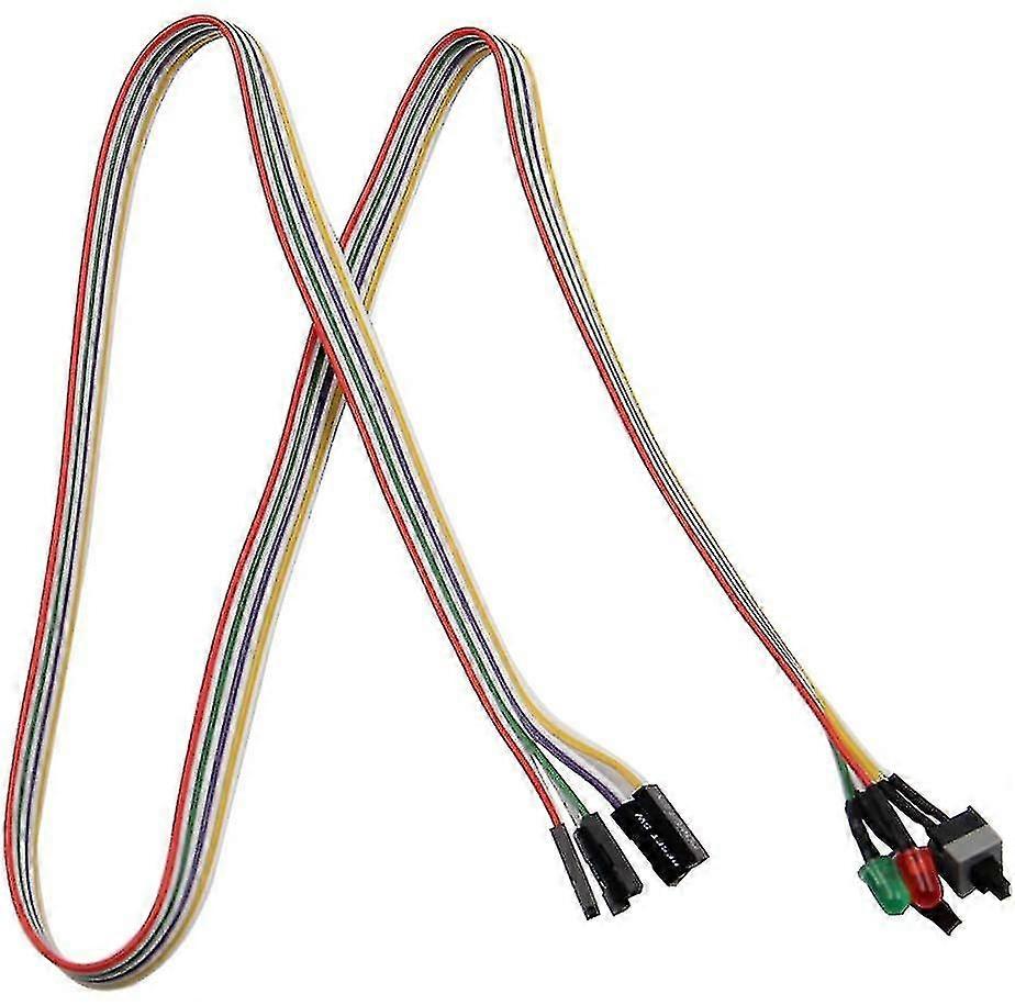 2 Pack Computer Case Atx Power On Off Reset Switch Cable With 2 X Led ...
