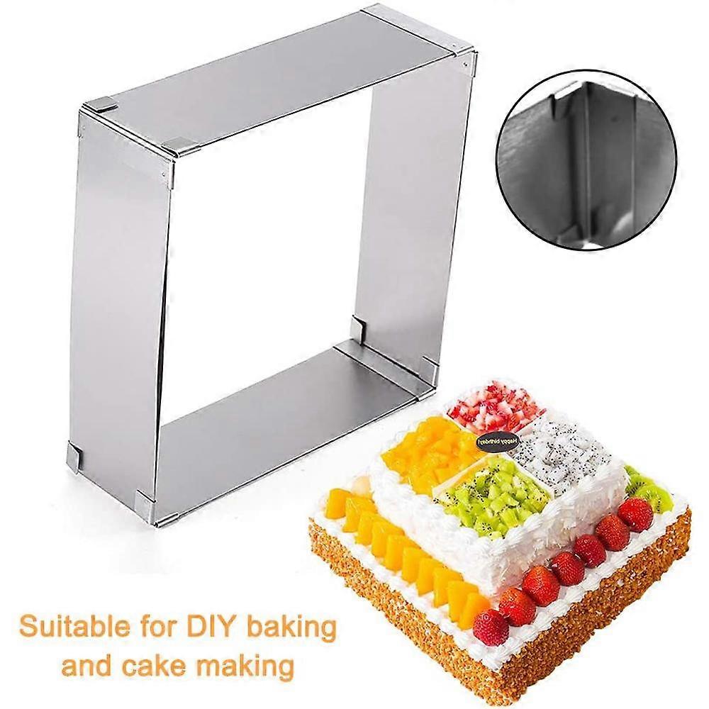 Adjustable Cake Tin - Rectangular Baking Frame Mould 10-18cm 5cm High ...