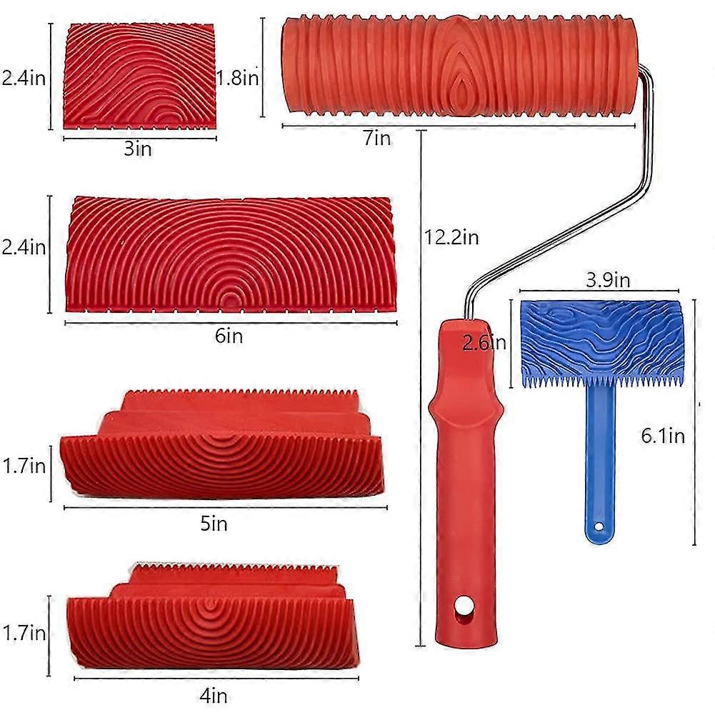 Wood Grain Tool Set, 6pcs 7 Inch Graining Painting Tool Wood Texture ...