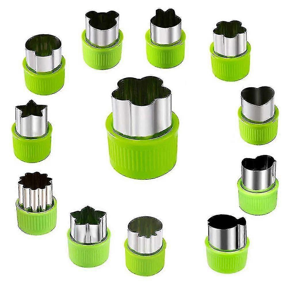 Rice Vegetable Fruit Cutter Mold 12pcs/set Stainless Steel Cake Cookie ...
