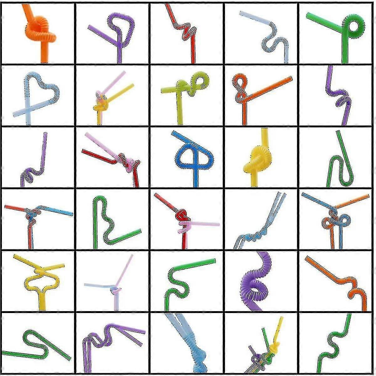 200 Pcs Flexible Plastic Drinking Straws, Extra Long Colorful ...