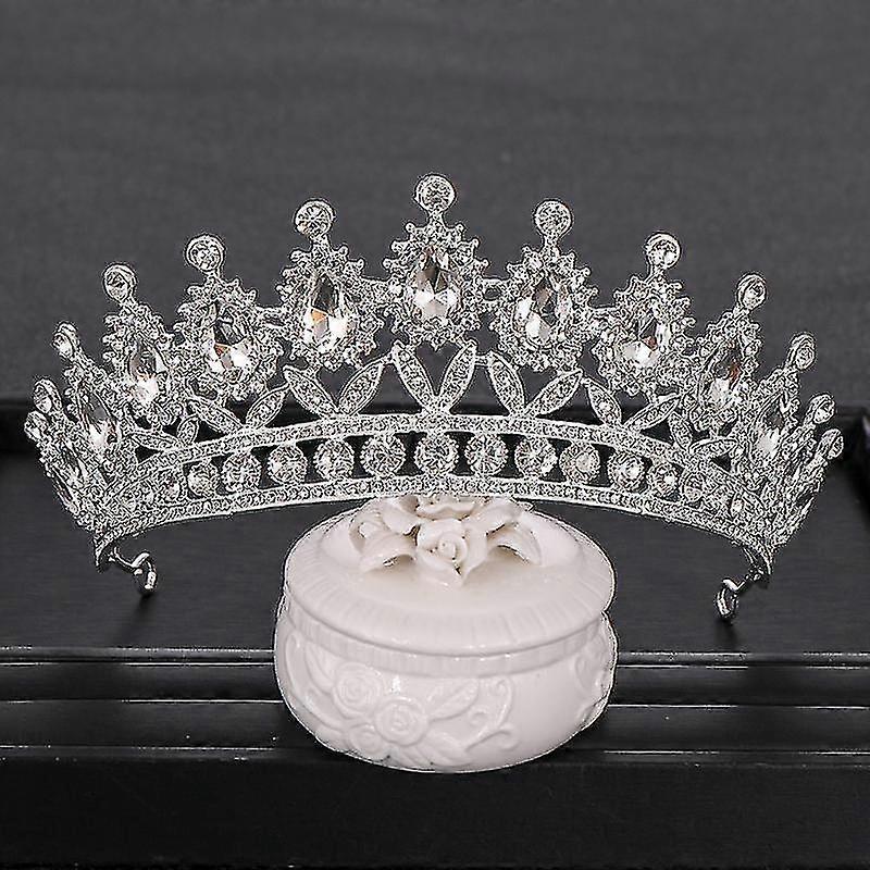 Lyx Rhinestone Crystal Crown Bride Tiaras och kronor Drottning Diadem ...