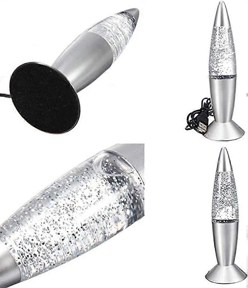 Glitter Lava Lamp LED Vintage Mini Night Light Lamp with USB Multi ...