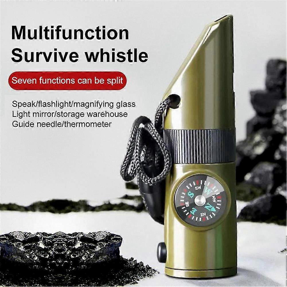 7-in-1 Multi-Function Outdoor Survival Gear with Compass Thermometer ...