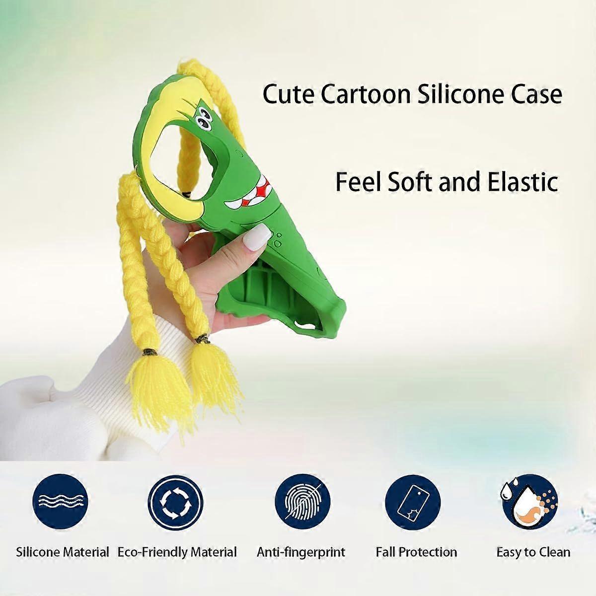 2025 Latest Model 3D Cute Braid Dinosaur Soft Case for iPhone 12 Pro ...