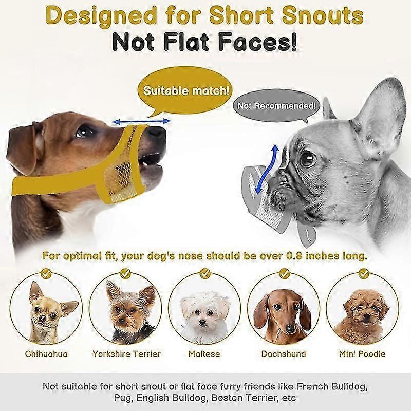 Mesh Muzzle for Short Snout Dogs - Anti-Biting for Small & Medium ...