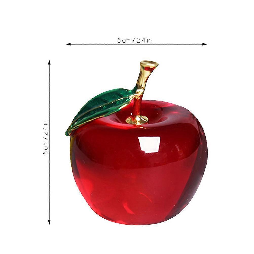 Cleaning Crystal Apple Sculpture for Decor 2Pcs Elegant Glass Fruit ...