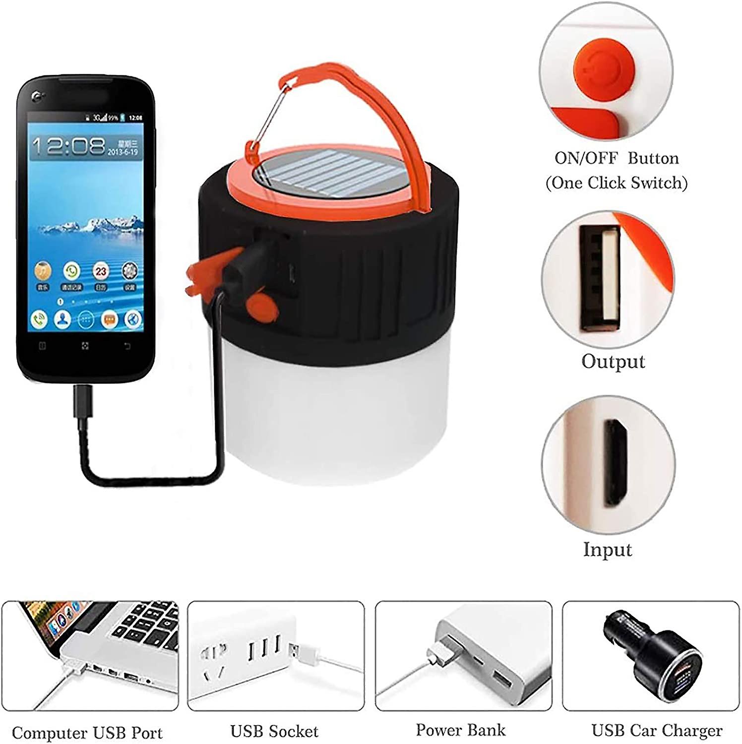 Led Camping Lantern, Solar Rechargeable Waterproof And Portable ...