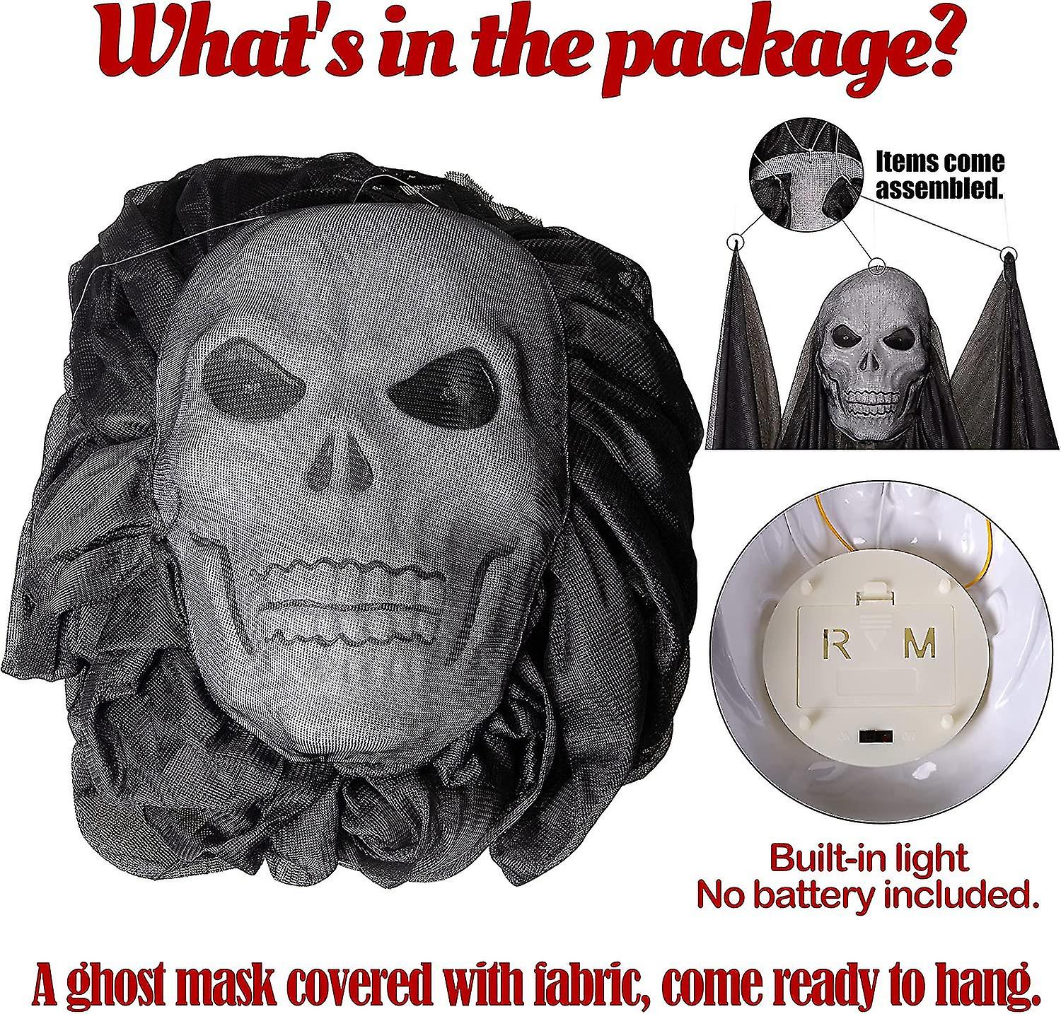 13.12ft*4.27ft Halloween Ghost Hanging Decorations With Led Light-up ...