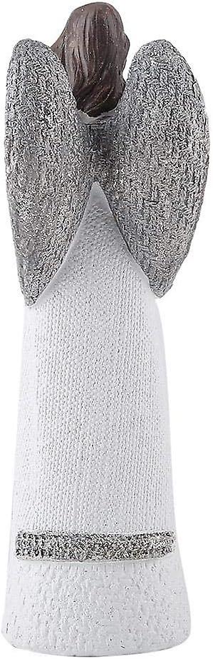 20cm White Resin Sculpture Tabletop Decor Hand Painted Angel Statue ...