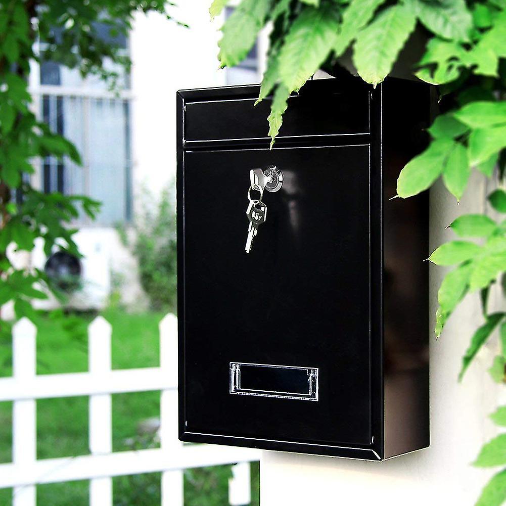 Outdoor Lockable Wall Mounted Hanging Iron Post Letter Box Mailbox With ...