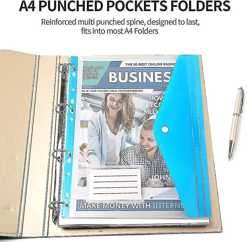 Punched Pockets A4 Plastic Wallets 12 Pack A4 Folders Wallets Plastic ...