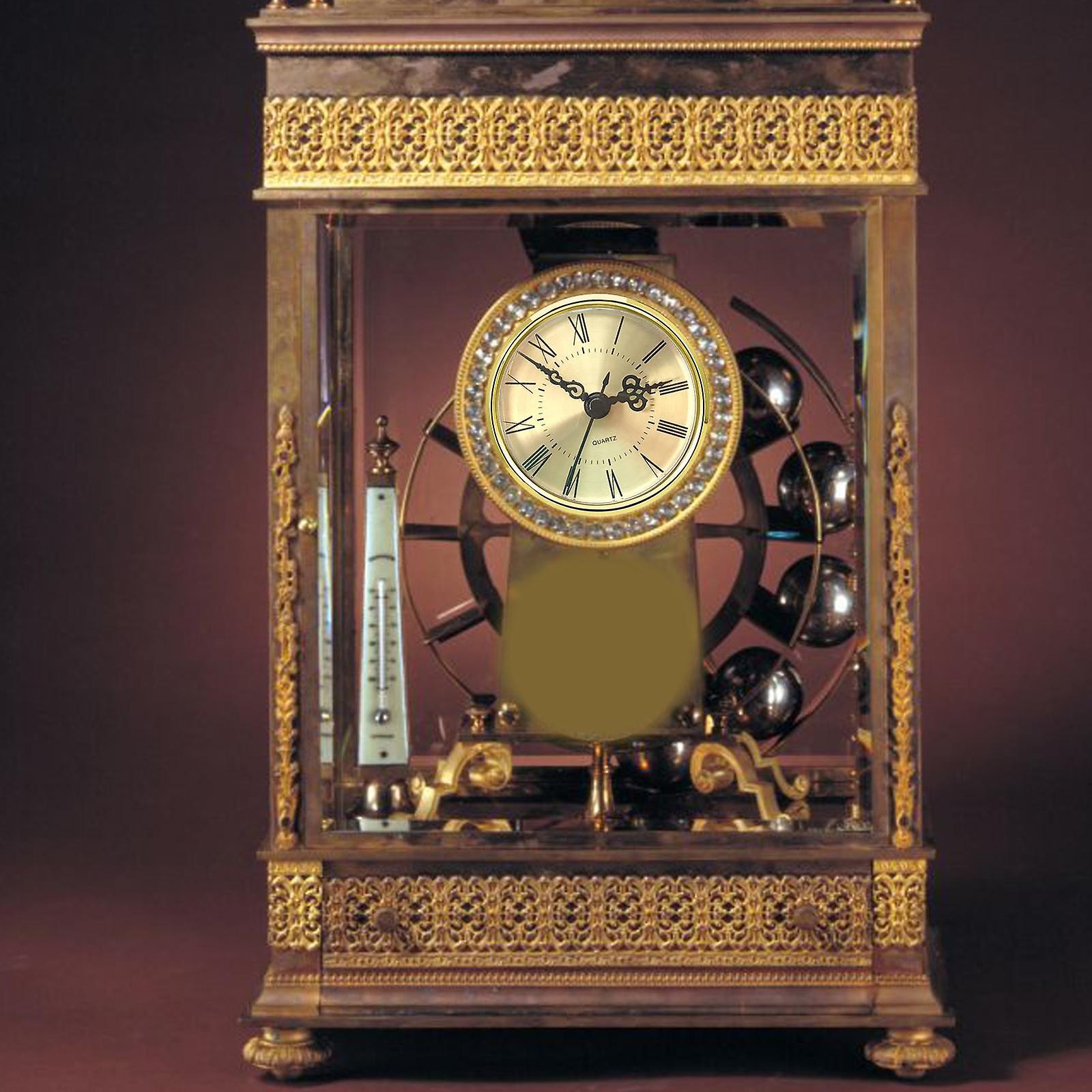 Clock Insert 70 mm Numeral Roman Gold Trim Replacement Mechanism Repair ...