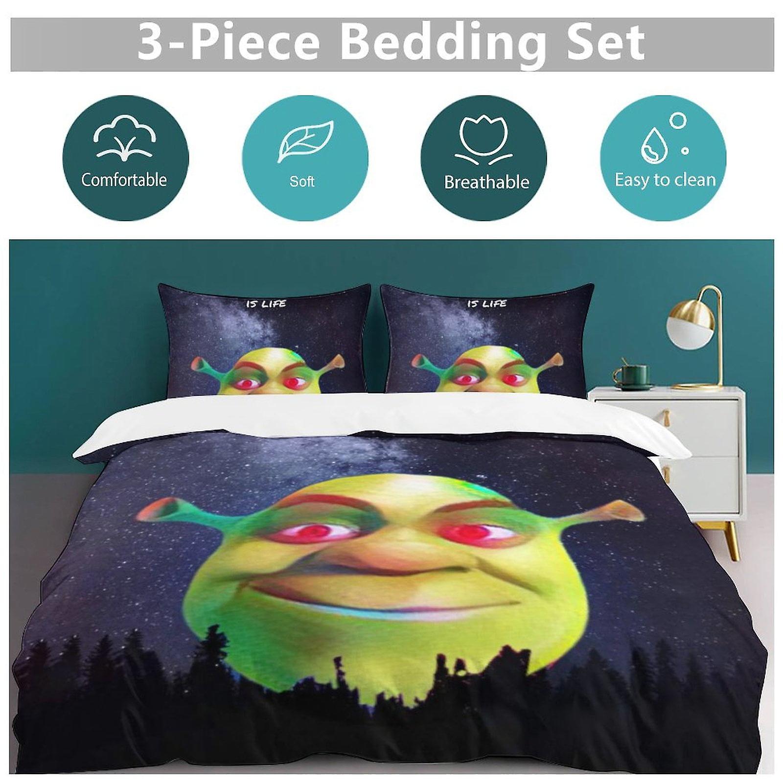 Shrek Bedding Sets Cute Bed Cover Anime Cartoon 3D Printed Lightweight ...