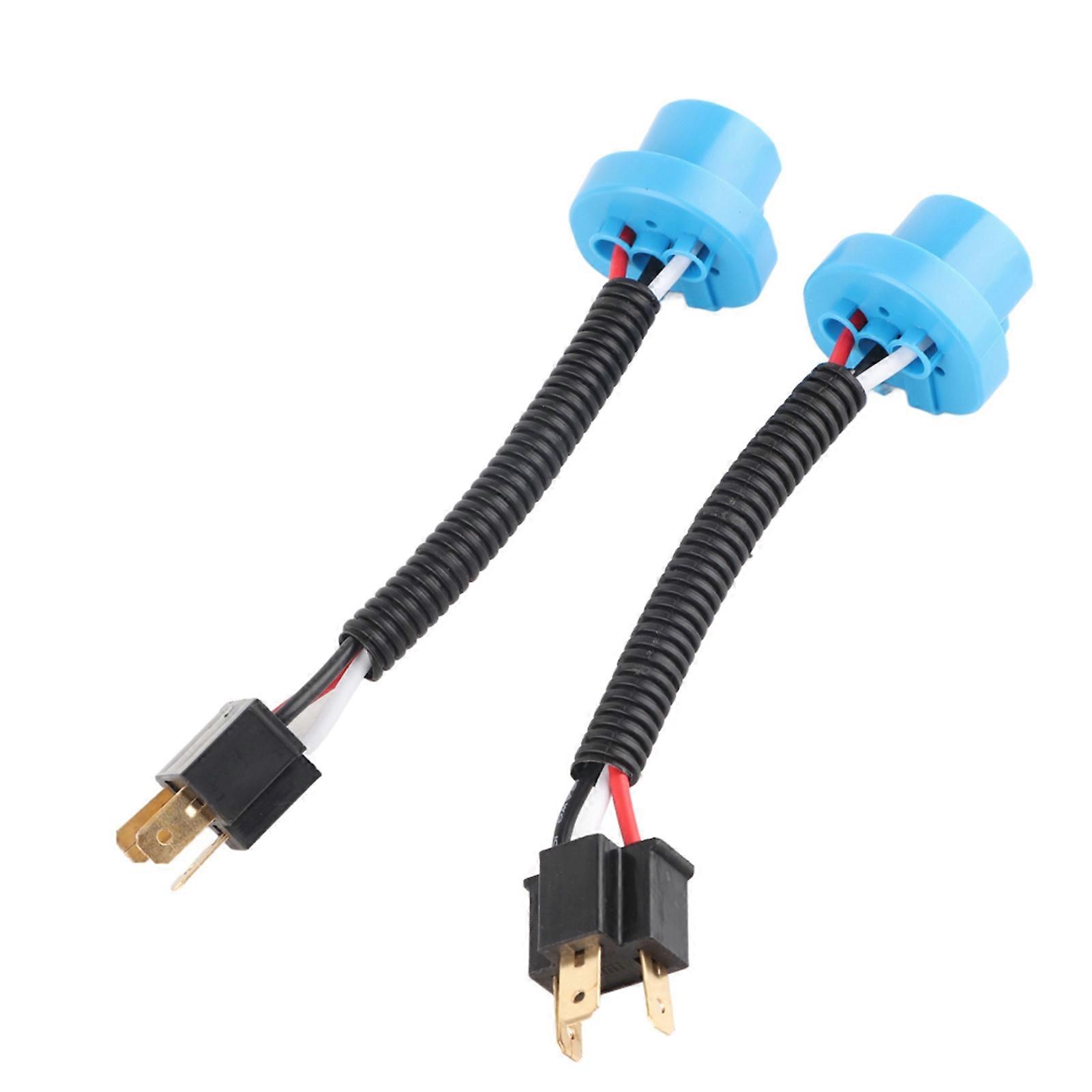 2Pcs 9007 Male to H4 Female Plug Headlight Conversion Cable Wire ...