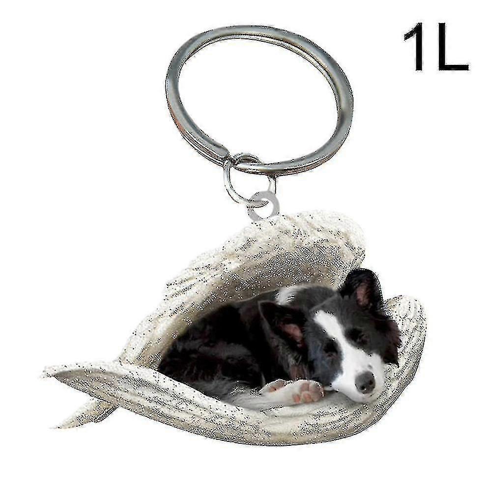 Hanging Ornament Keychain Cute Sleeping Angel Dog Wing Pendant Dog Gift ...