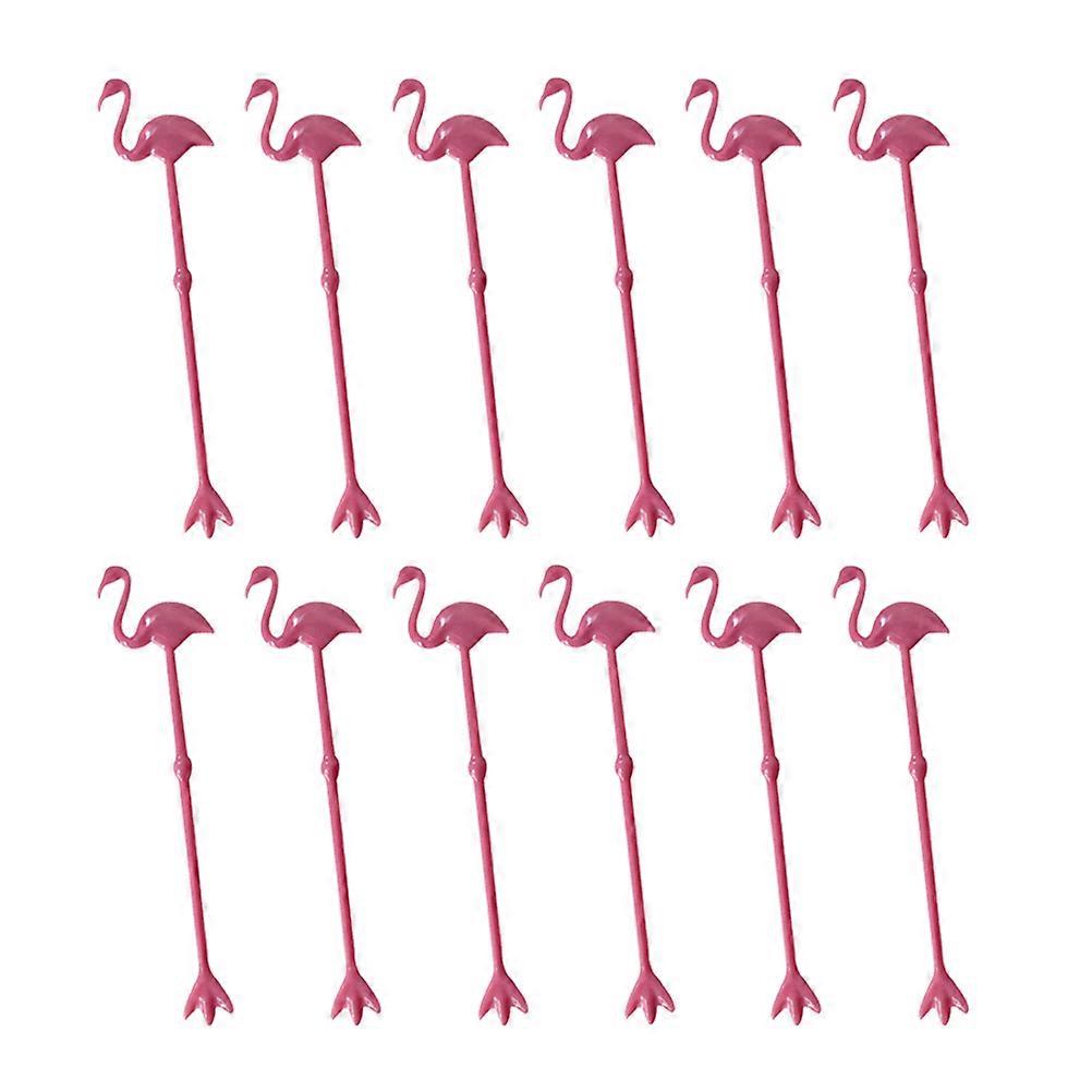 12pcs Flamingo Design Stirring Rod Drink Muddler Disposable Beverage ...