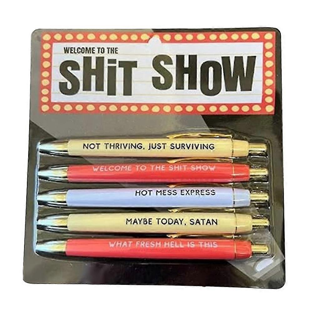 Welcome To The Sh*t Show Pen Set (funny), 5pcs Sh*t Gift A Shot Pens ...