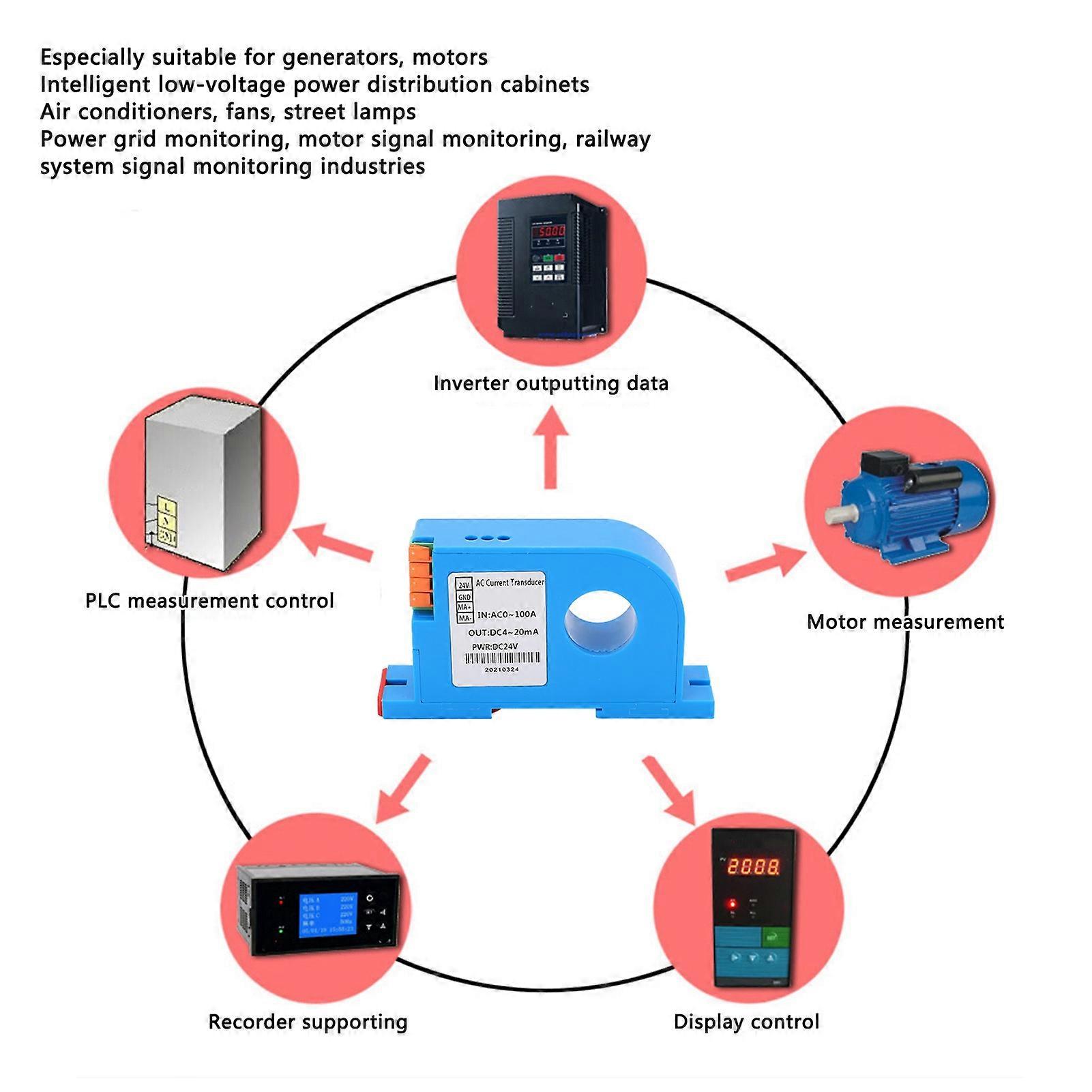 AC Current Transmitter DC4-20mA Output Power Distribution Control ...